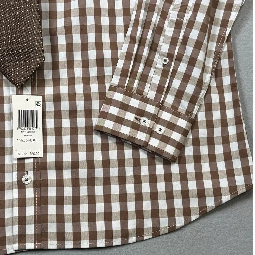 Nick Graham | Shirts | Nick Graham Mens Check Slim Fit Dress Shirt Tie ...